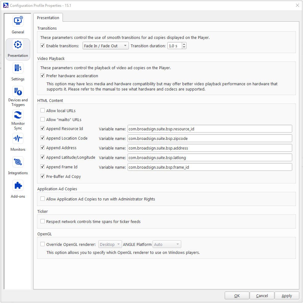 The Presentation Section